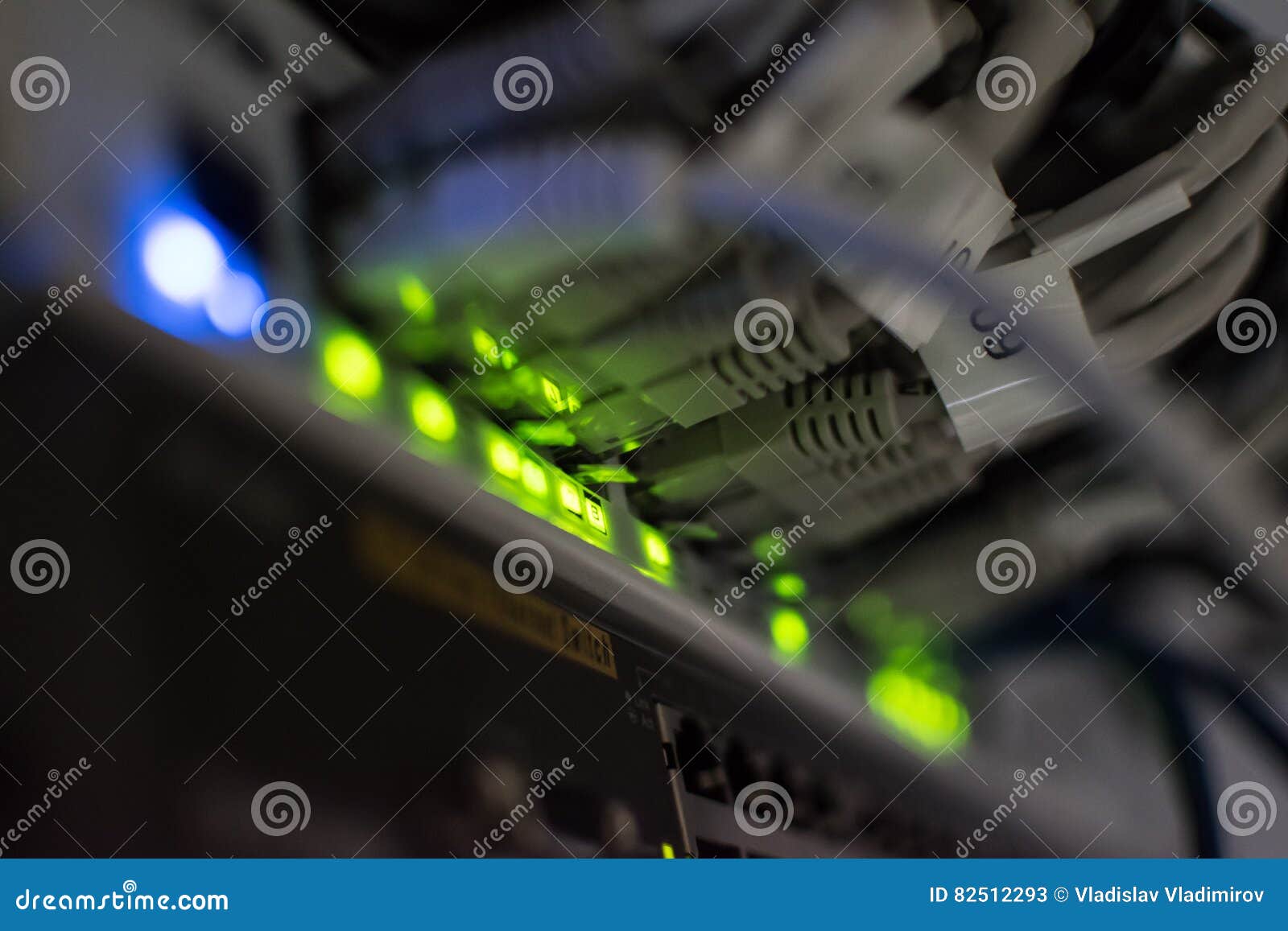 Closeup View of a Switch Panel with Ethernet Cables Stock Image - Image ...
