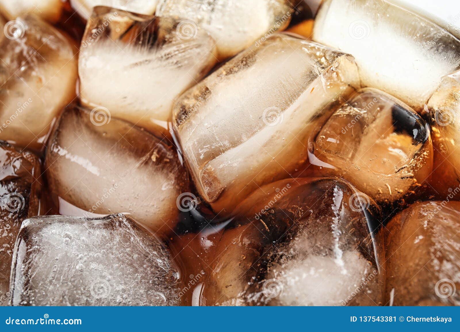 Closeup View of Tasty Refreshing Cola with Ice Cubes Stock Image ...