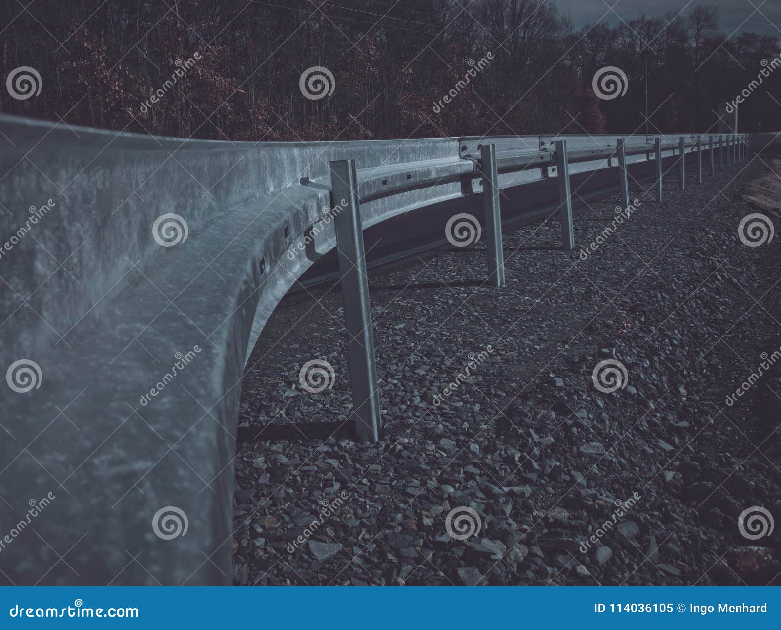 Closeup View To Guardrails of a Street Stock Image - Image of ...