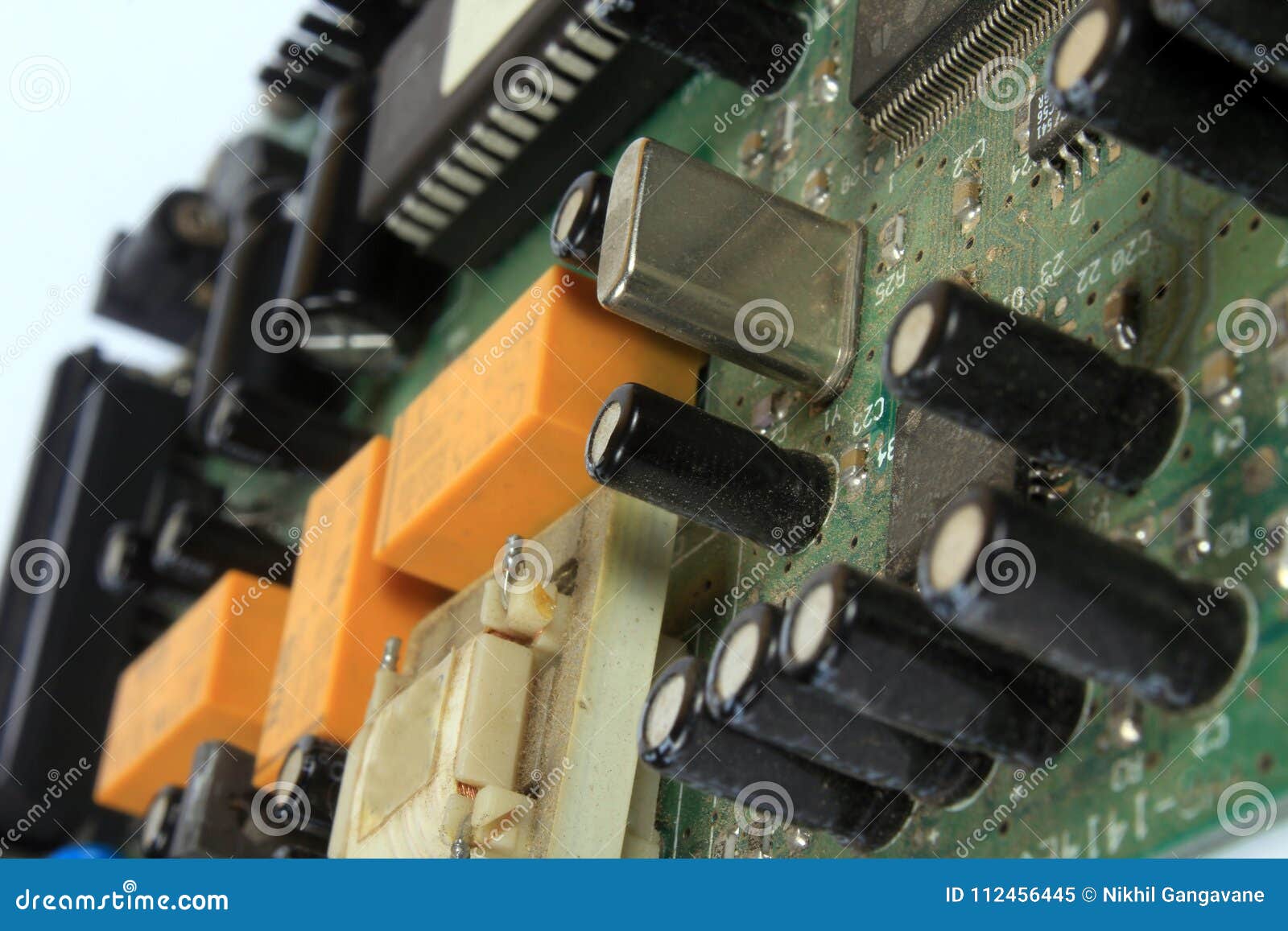 Very Old Circuit Board stock image. Image of capacitor - 112456445
