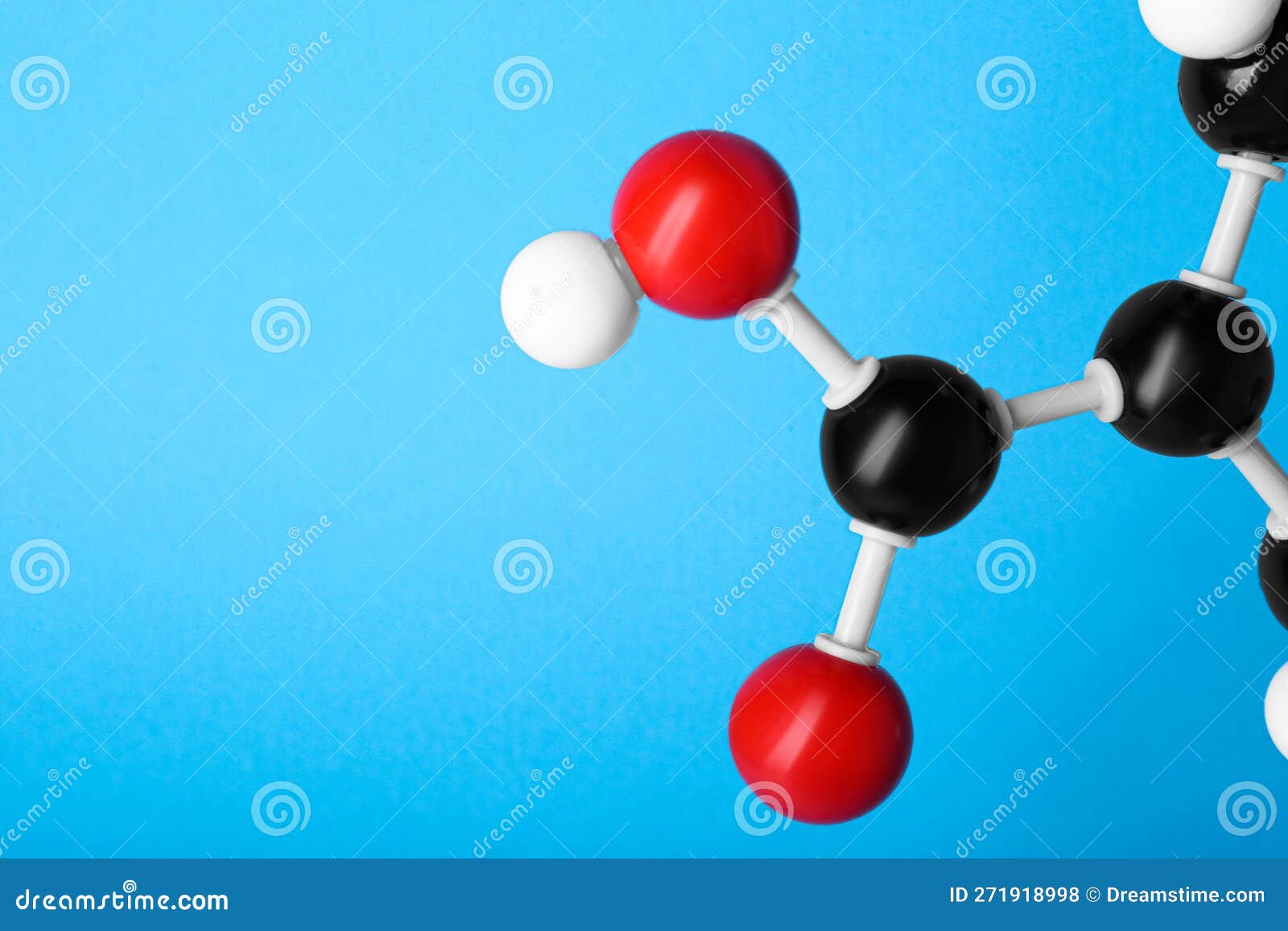 Closeup View of Vitamin B3 Molecule on Light Blue Background, Space for ...
