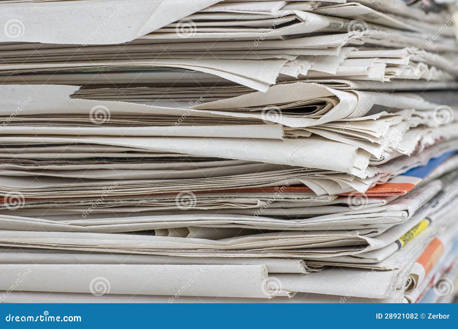Closeup View of a Wastepaper Stack Stock Photo - Image of newspapers ...