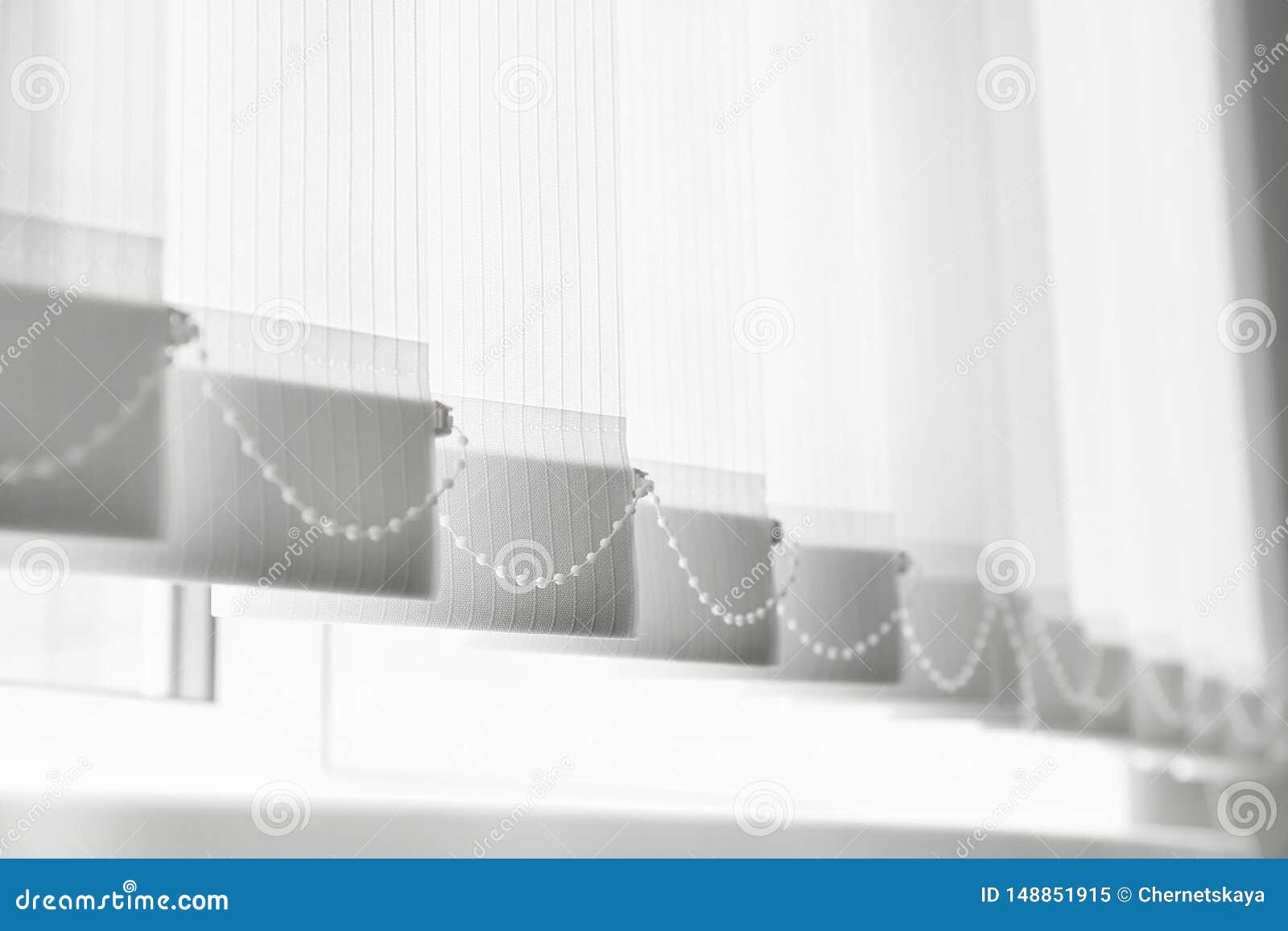 Closeup View of Window with Vertical Blinds Stock Image - Image of ...