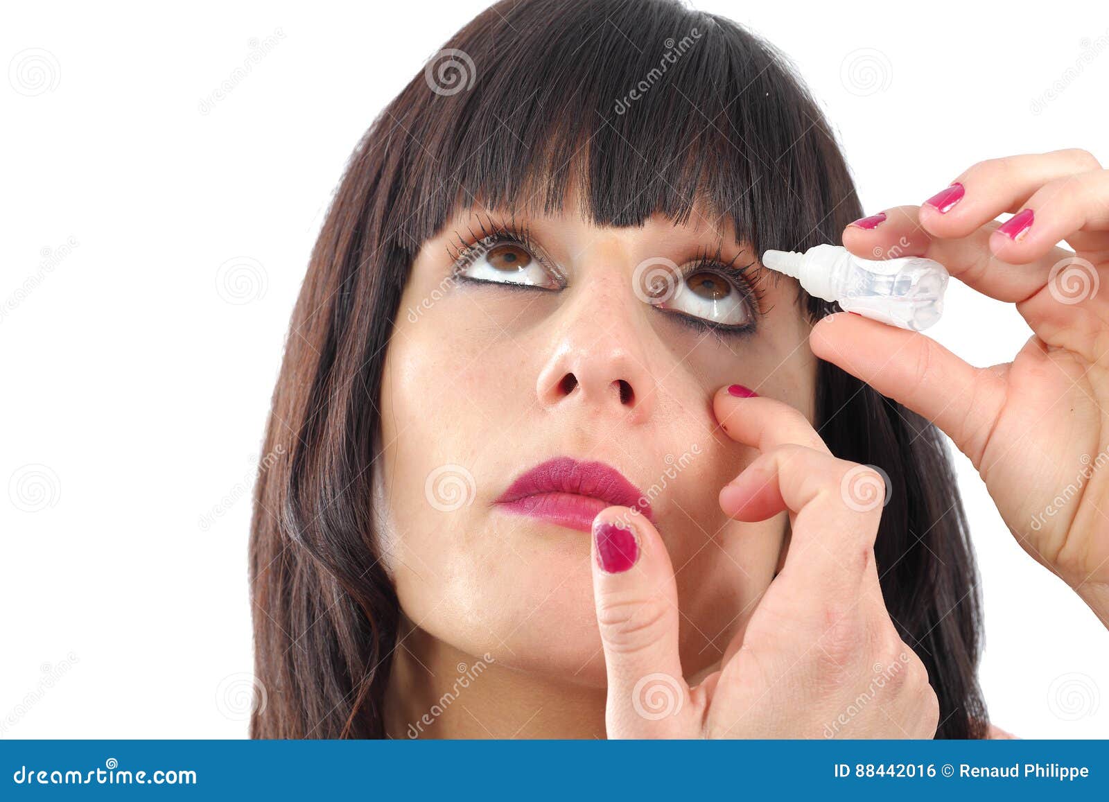 Closeup View of Woman Applying Eye Drop Stock Photo - Image of medical ...