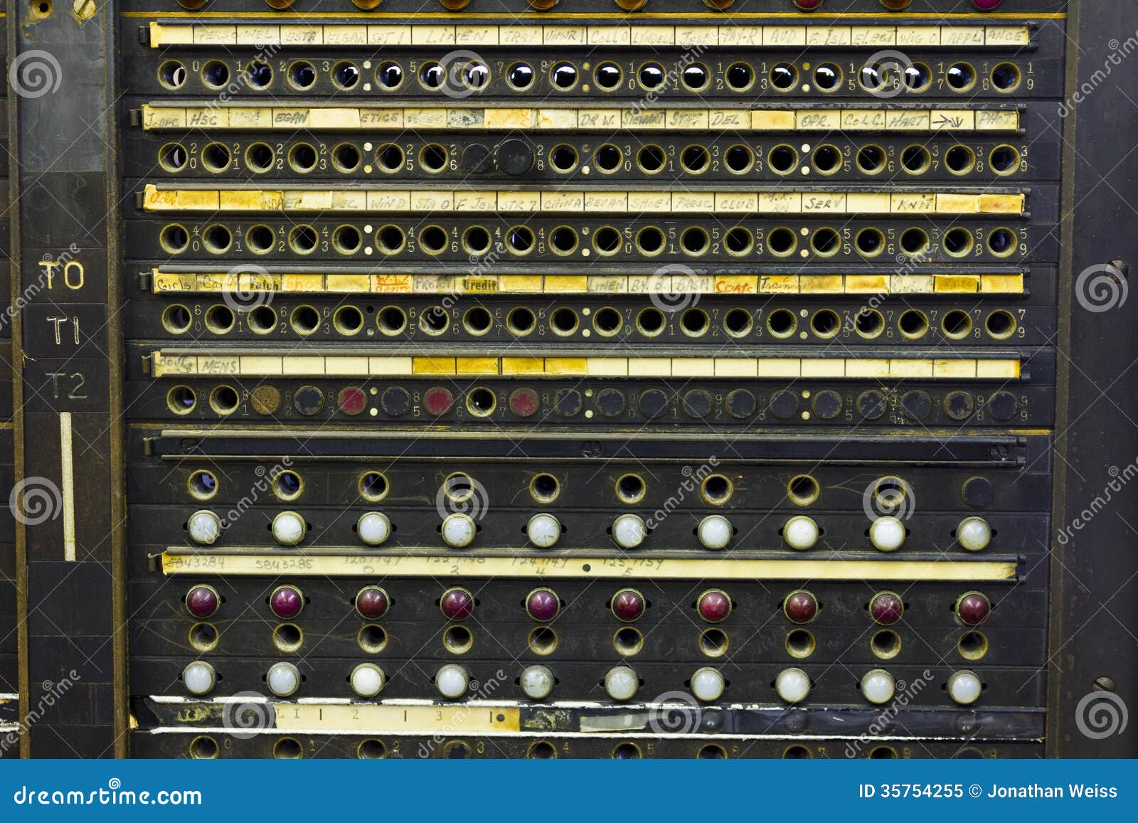 Closeup of a Vintage Telephone Switchboard Stock Image - Image of ...