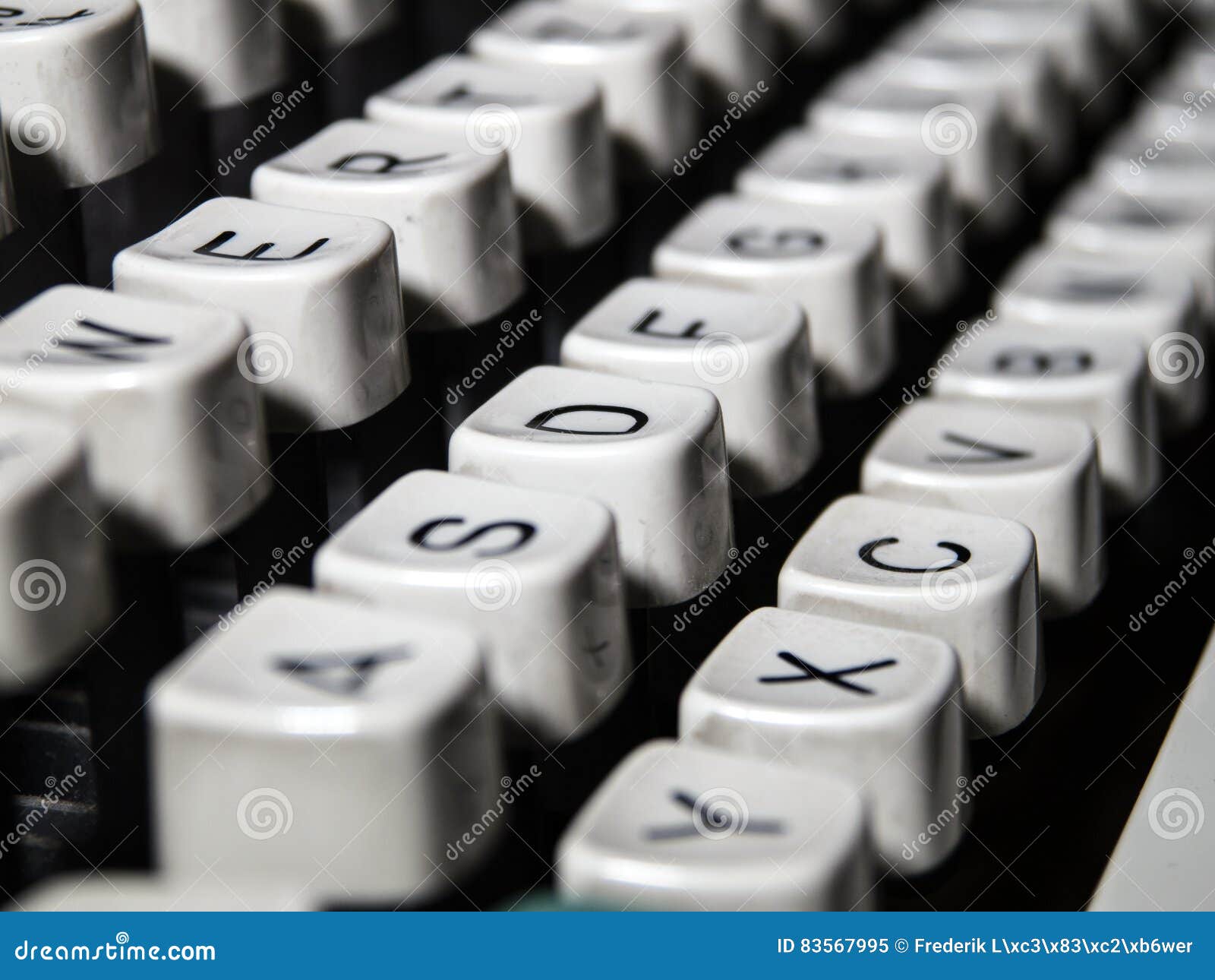 Closeup of Vintage Typewriter Keyboard Stock Image - Image of closeup ...