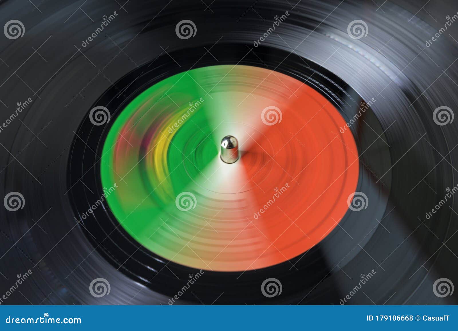 Closeup of a Vinyl Record Spinning on a Turntable Stock Photo - Image ...