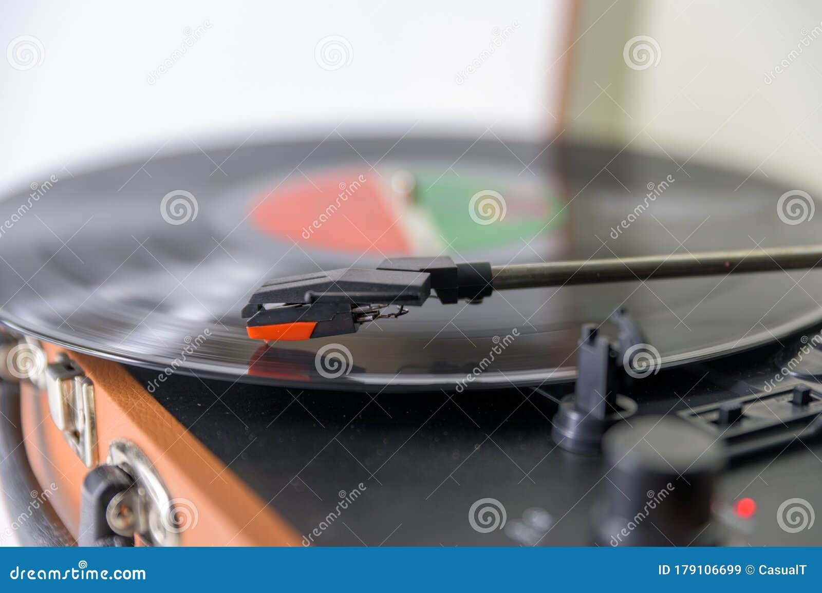 Closeup of a Vinyl Record Spinning on a Turntable Stock Image - Image ...