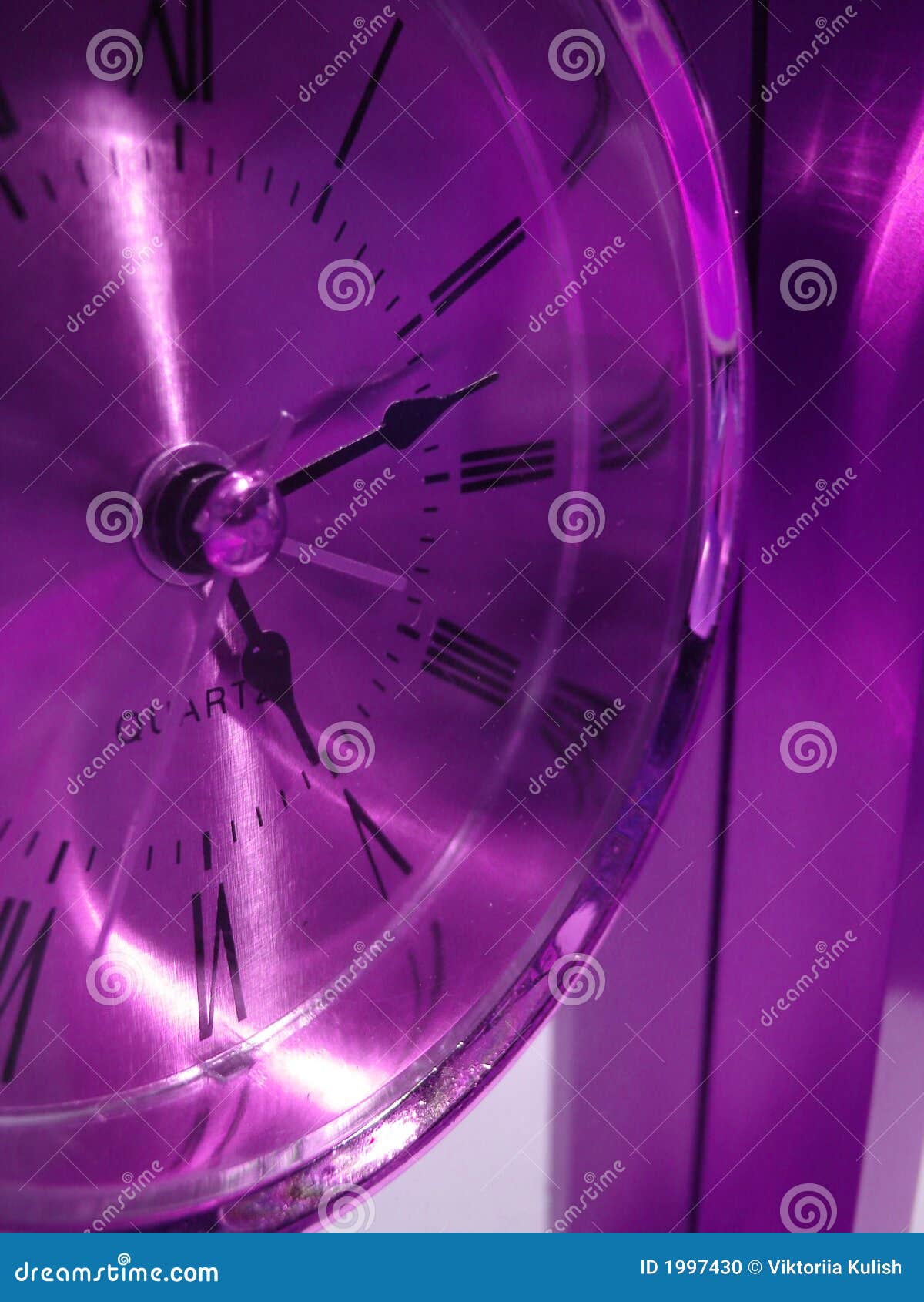 Closeup of violet clock stock photo. Image of clock, figures - 1997430