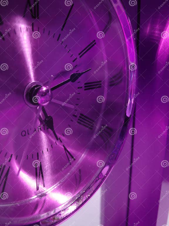 Closeup of violet clock stock photo. Image of clock, figures - 1997430
