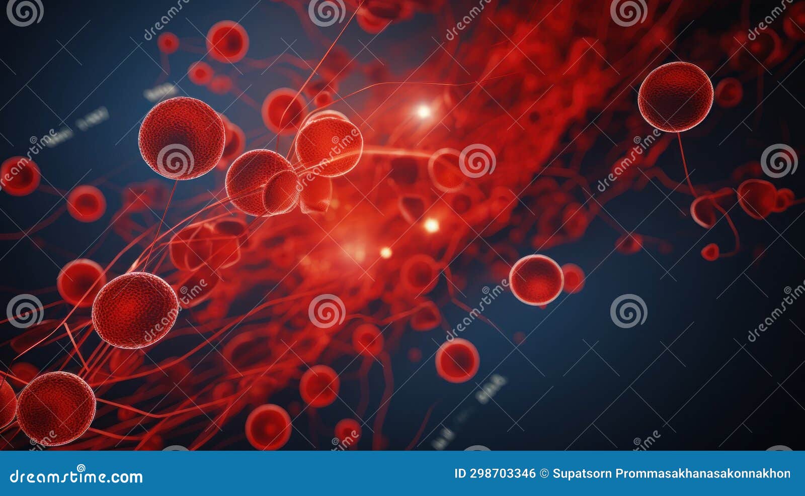 Closeup Virus Blood Cells Background Stock Illustration - Illustration ...
