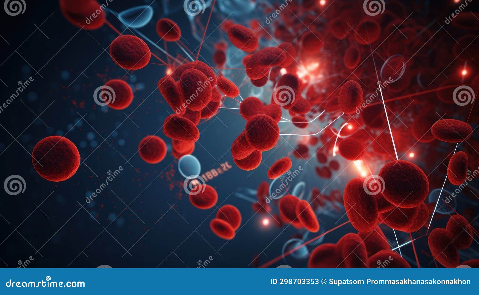 Closeup Virus Blood Cells Background Stock Illustration - Illustration ...