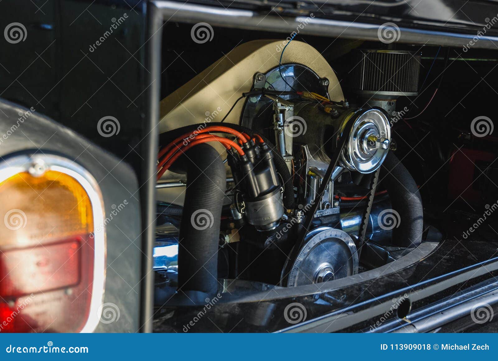 Closeup of a Volkswagen Bus Classic Car Engine Stock Photo - Image of ...