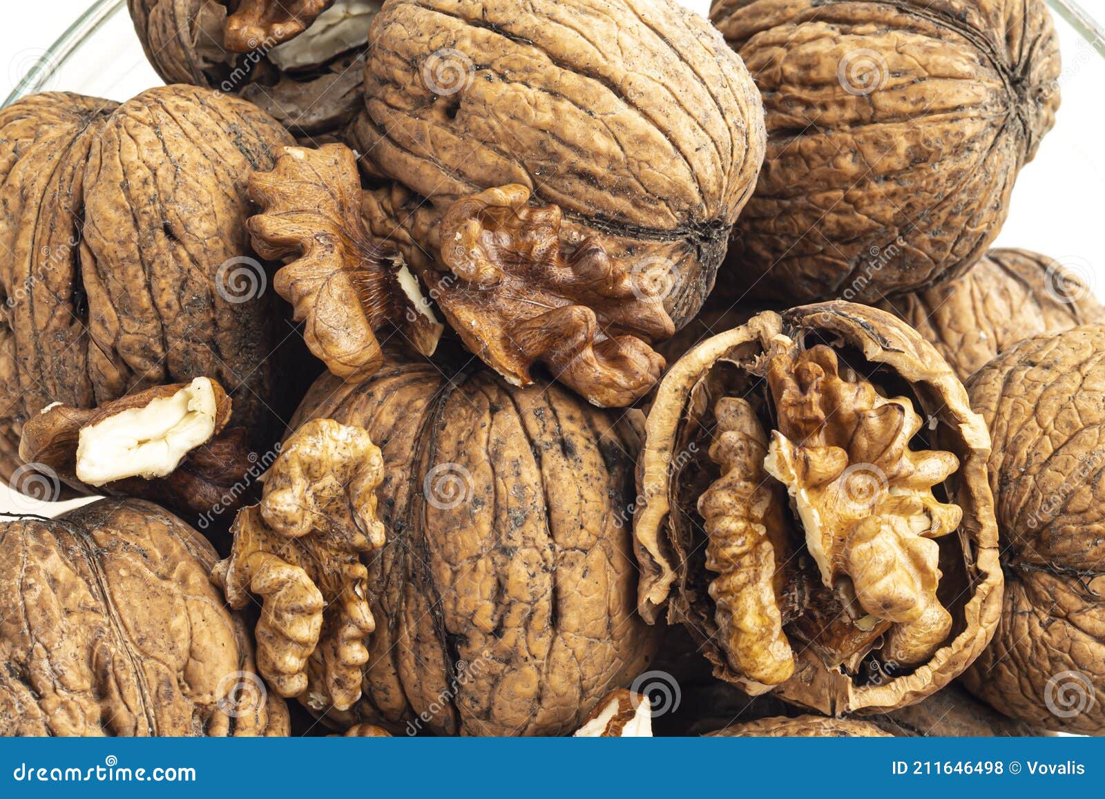 Closeup of a Walnut Isolated on White Background Stock Photo - Image of ...