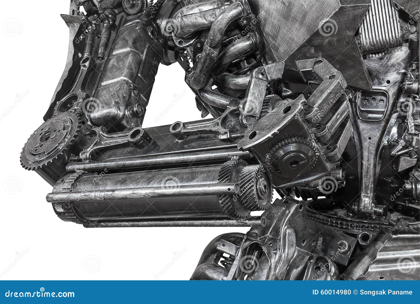 Closeup War Machine Sculpture Made from Scrap Metal Stock Photo - Image ...