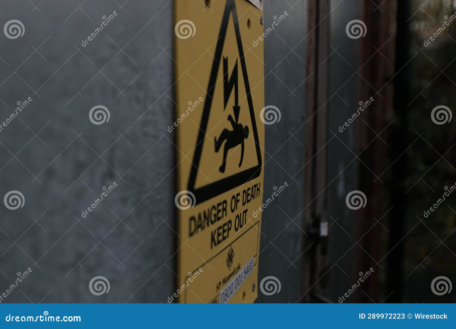 Closeup of a Warning Sign of Danger Stock Image - Image of stay, yellow ...
