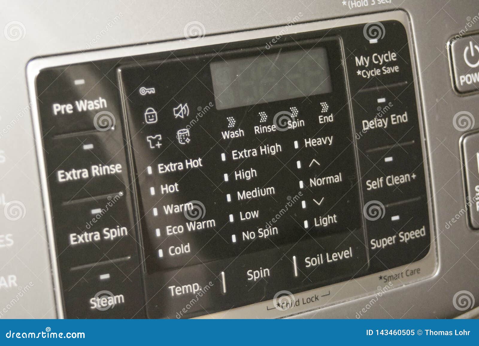 Closeup of Washing Machine Controls Stock Image - Image of washing ...