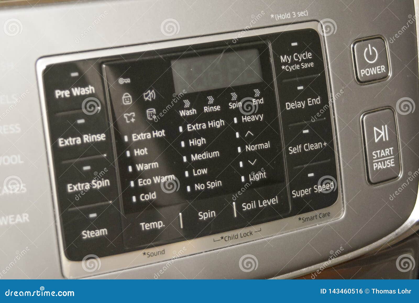 Closeup of Washing Machine Controls Stock Photo - Image of washing ...