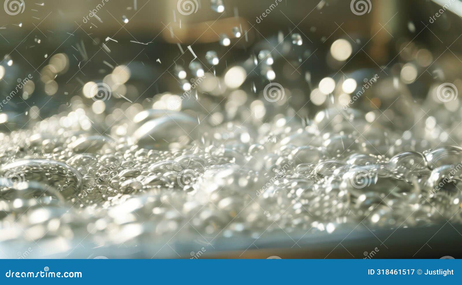 A Closeup of the Water Bath Gently Bubbling and Maintaining the Perfect ...