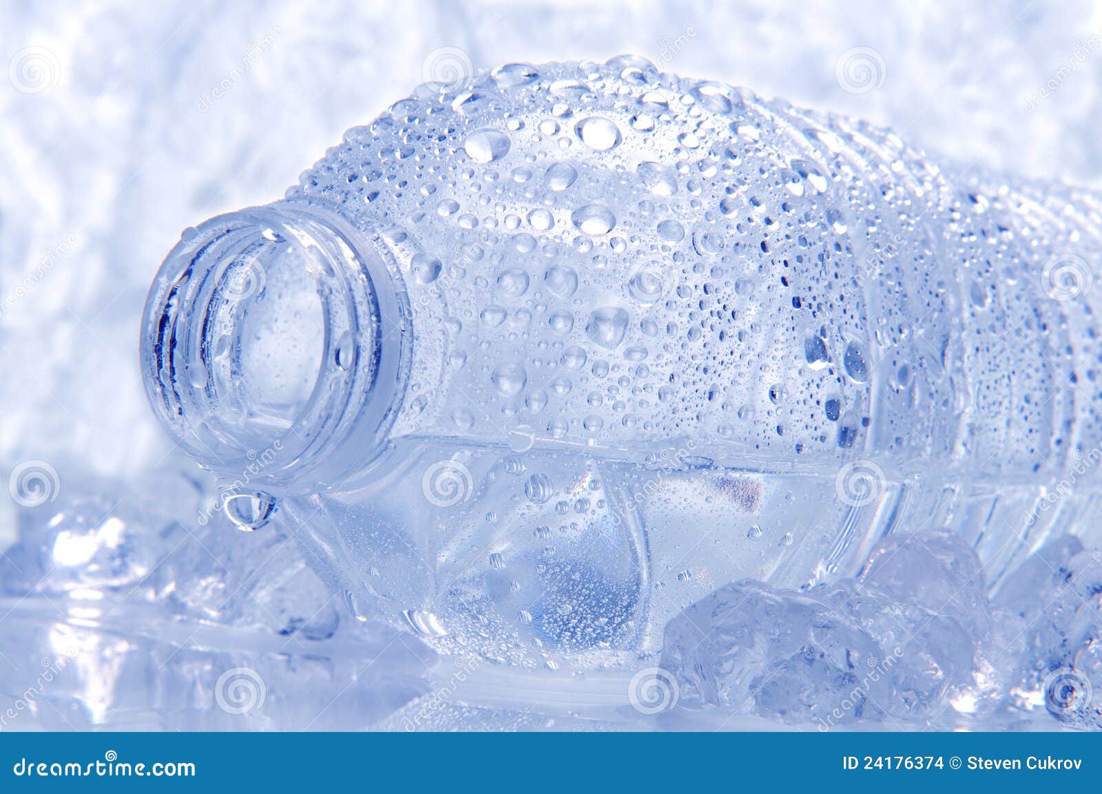 Closeup of a Water Bottle on Its Side Stock Photo - Image of spill ...