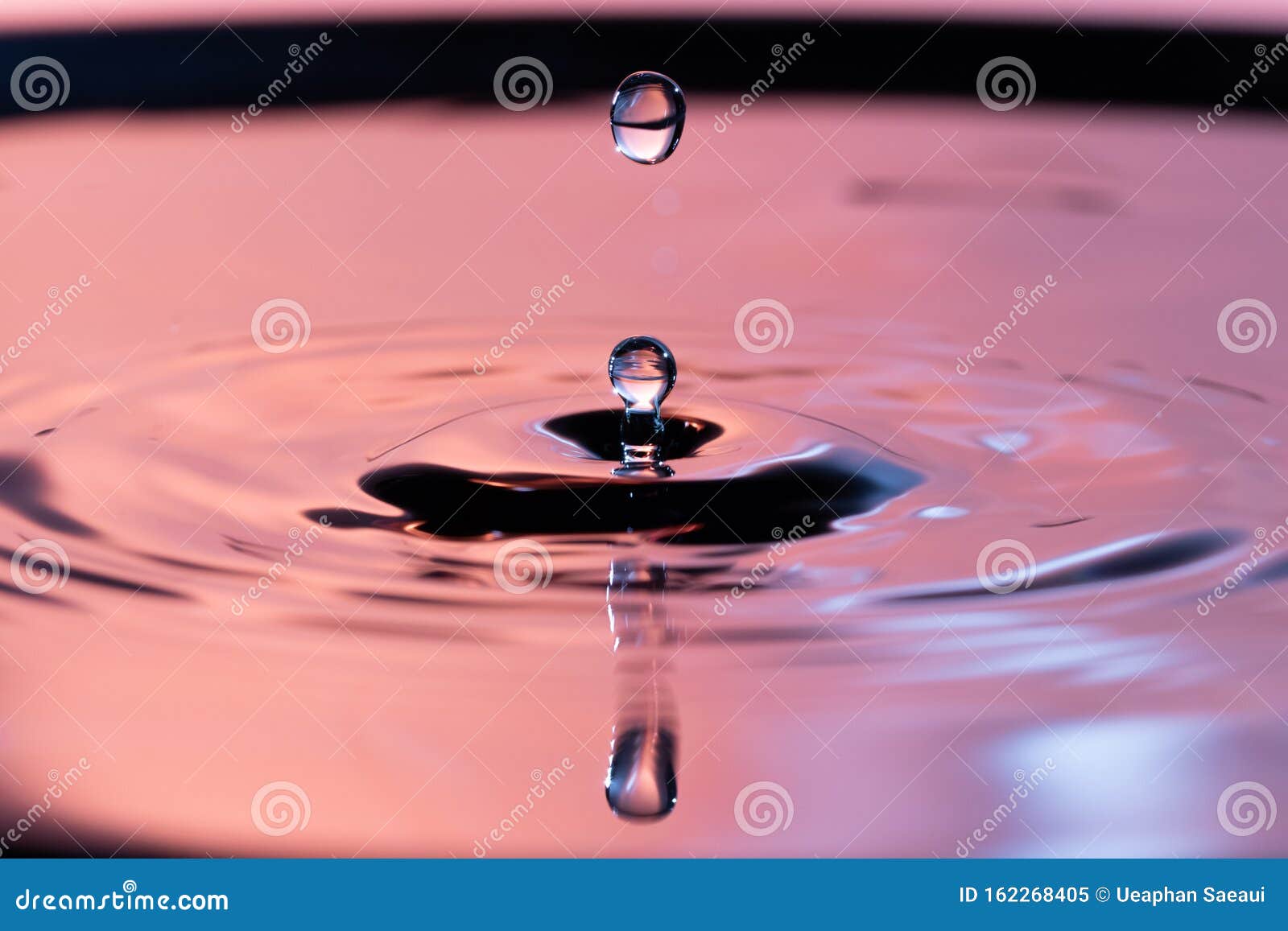 Closeup Water Drop Falling Multi Color. Water Drop Splash and Make ...