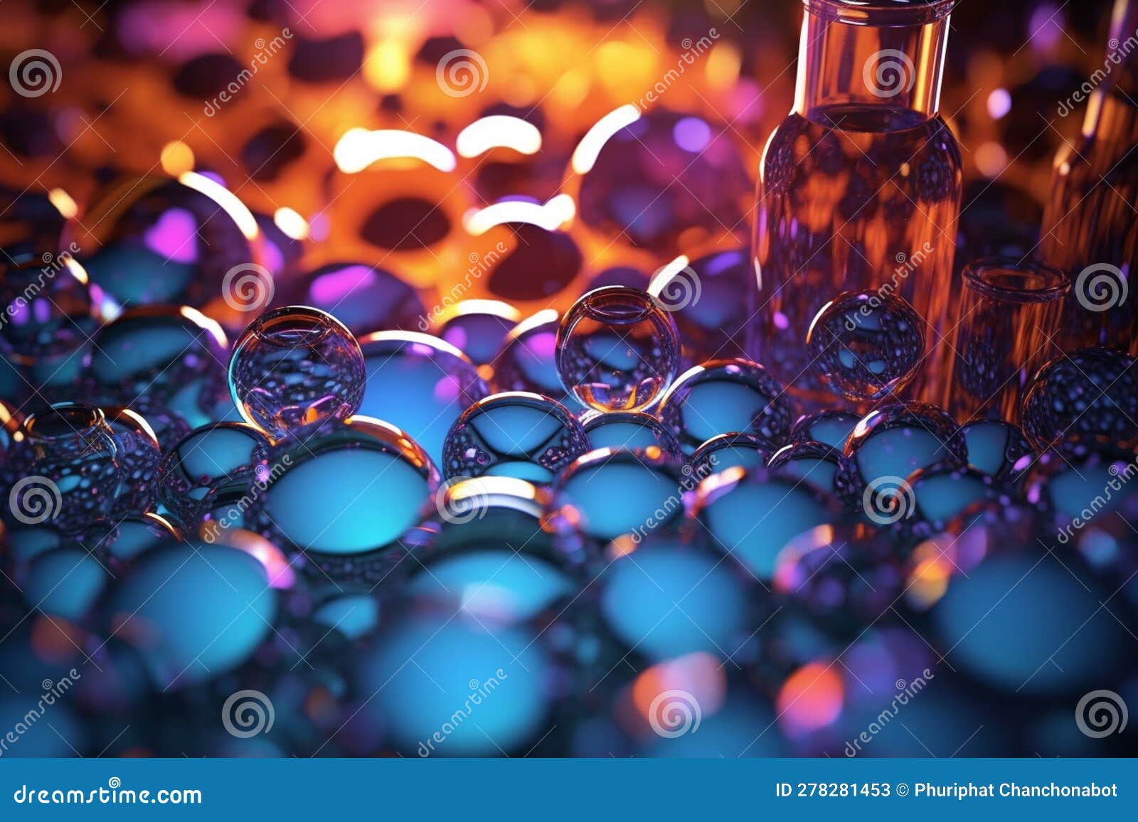 Closeup Water Drop in Science Style with Generative AI Stock ...