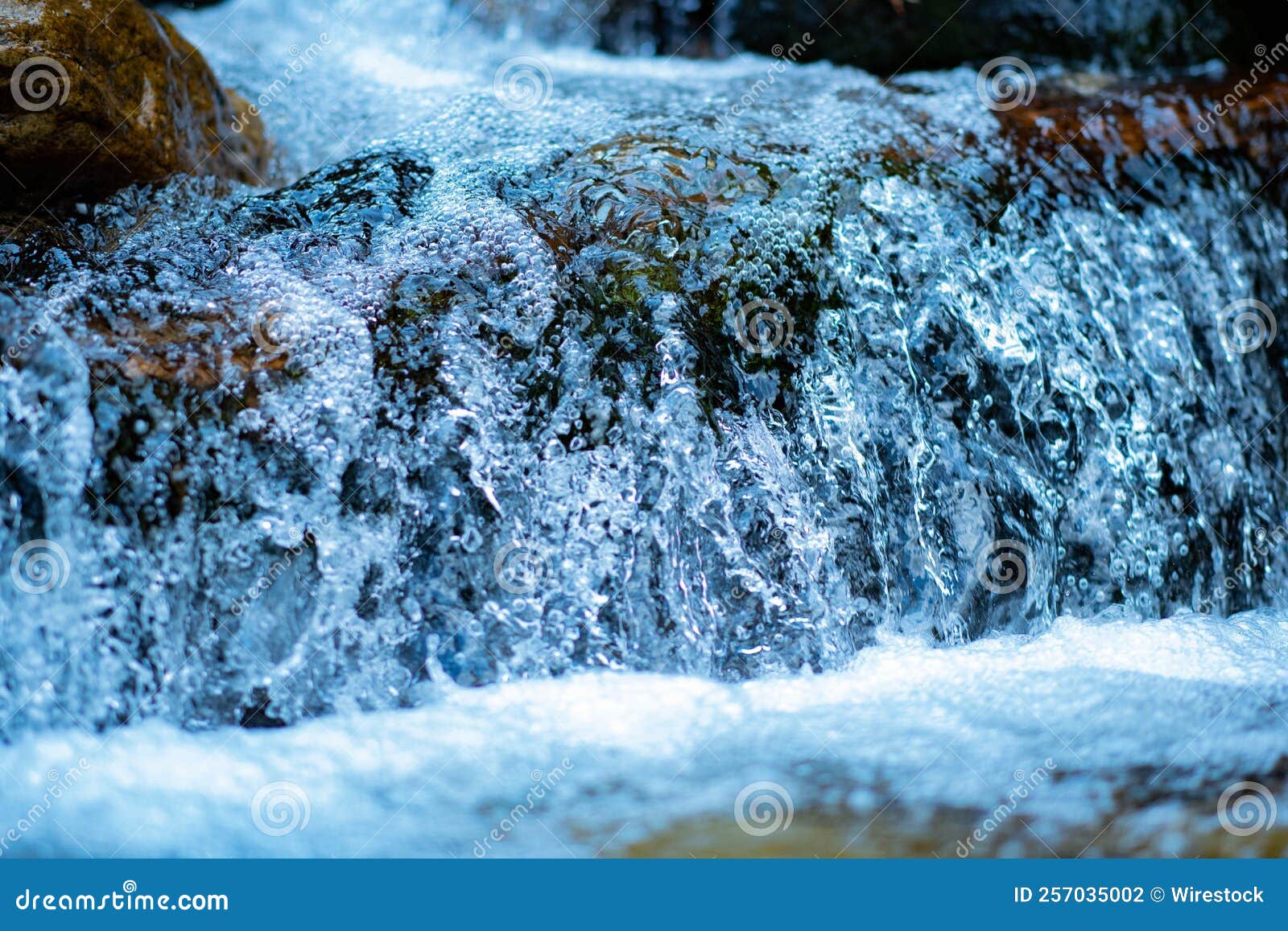 Closeup of Water Flowing Along the Waterfall Stock Photo - Image of ...