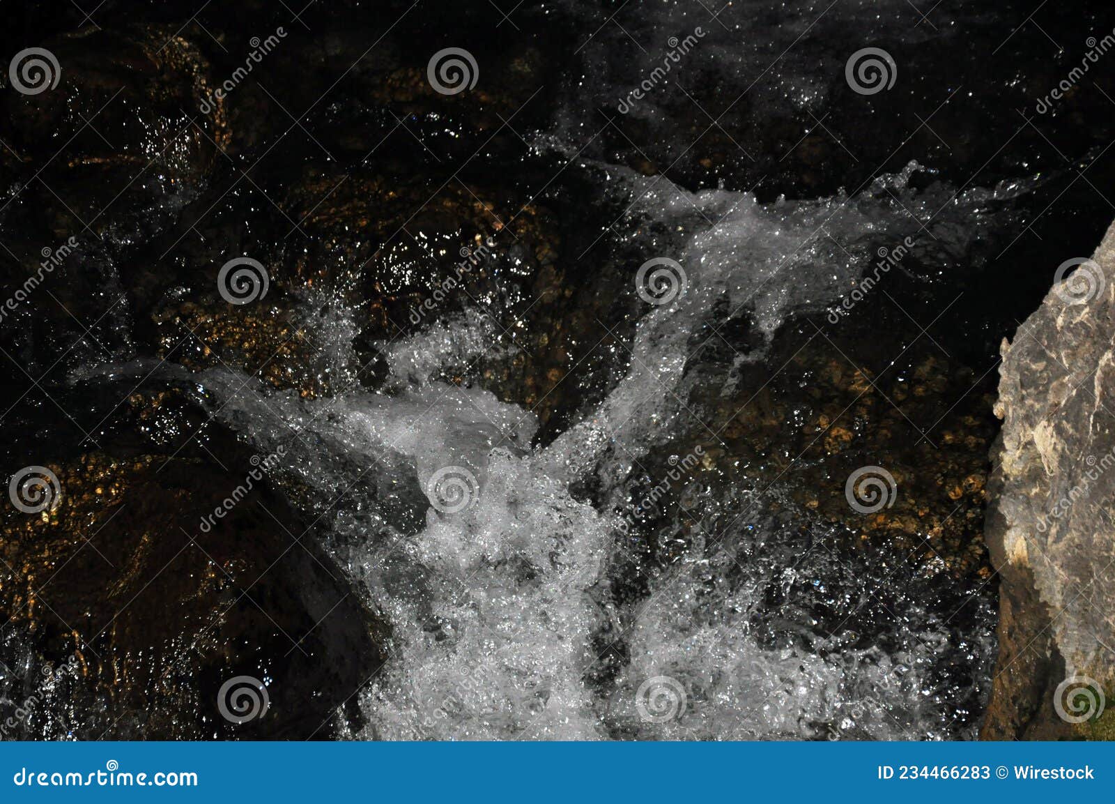Closeup of Water Splashes of a River in Rocks Stock Image - Image of ...