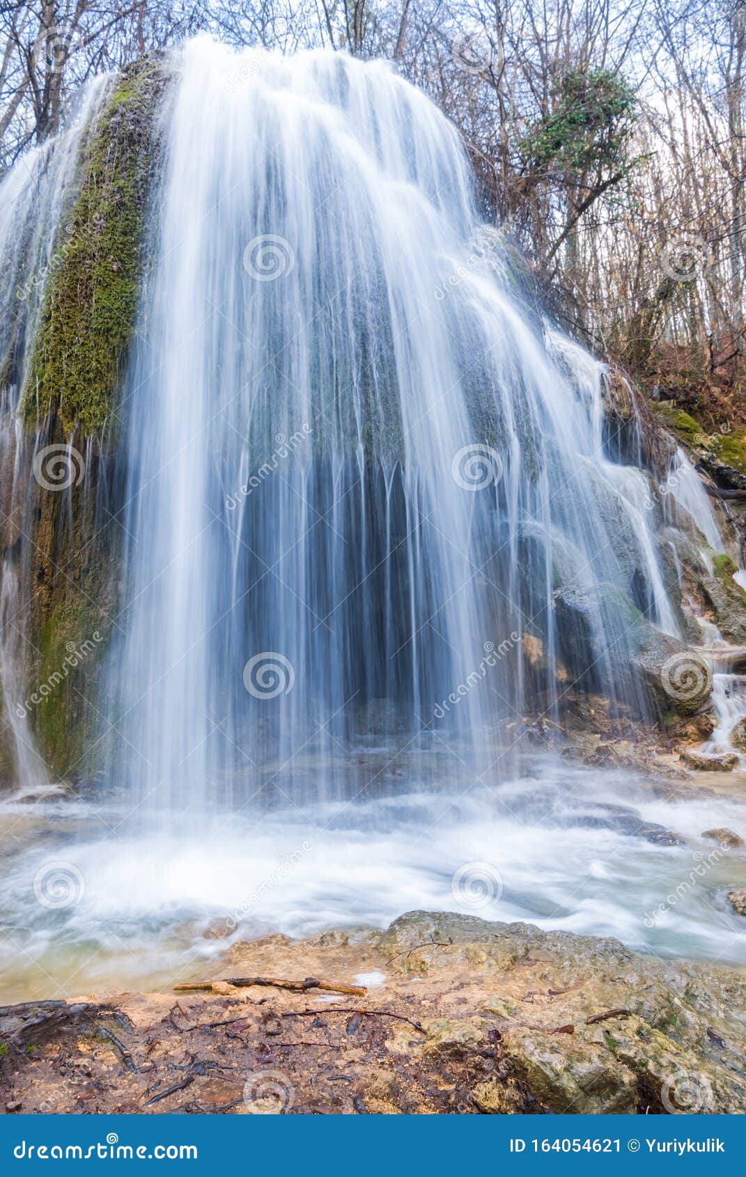 Closeup Waterfall on a Mountain River Stock Image - Image of forest ...