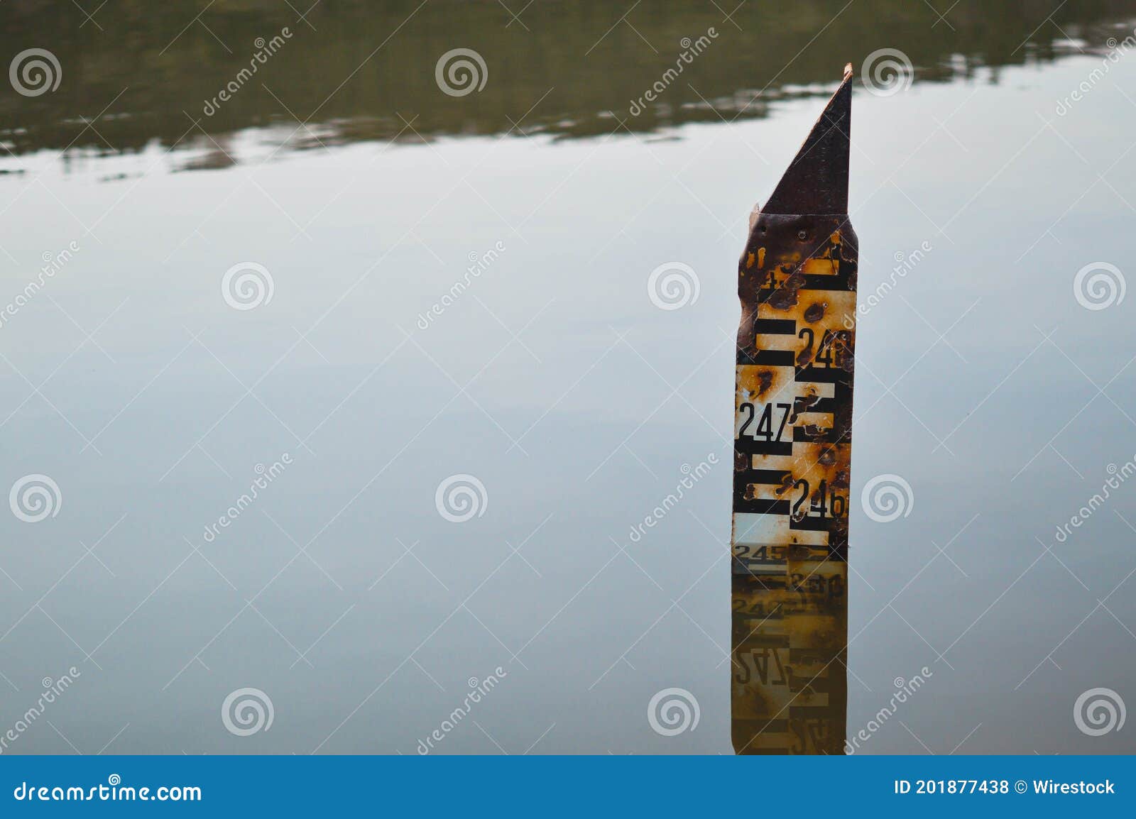 Closeup of a Weathered Water Level Indicator at a Dam Stock Photo ...