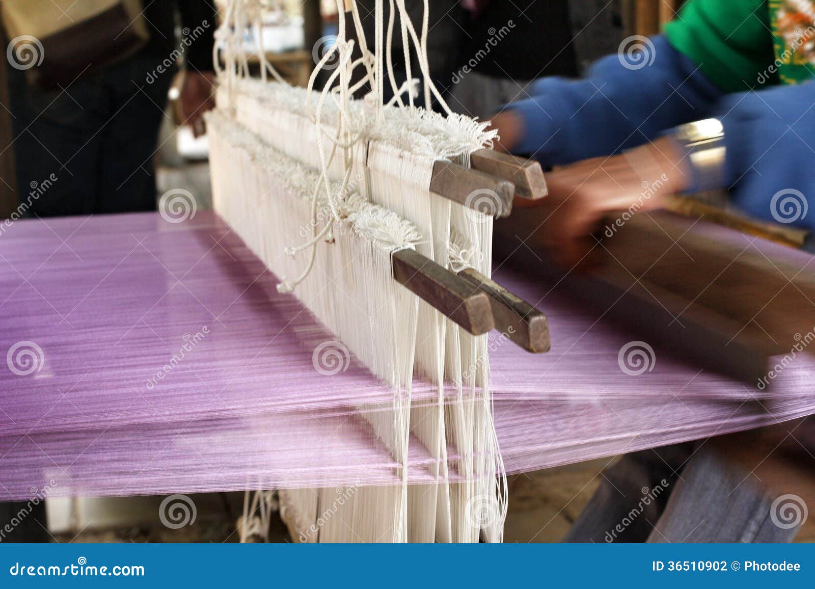 Closeup of weaving thread stock photo. Image of hand - 36510902
