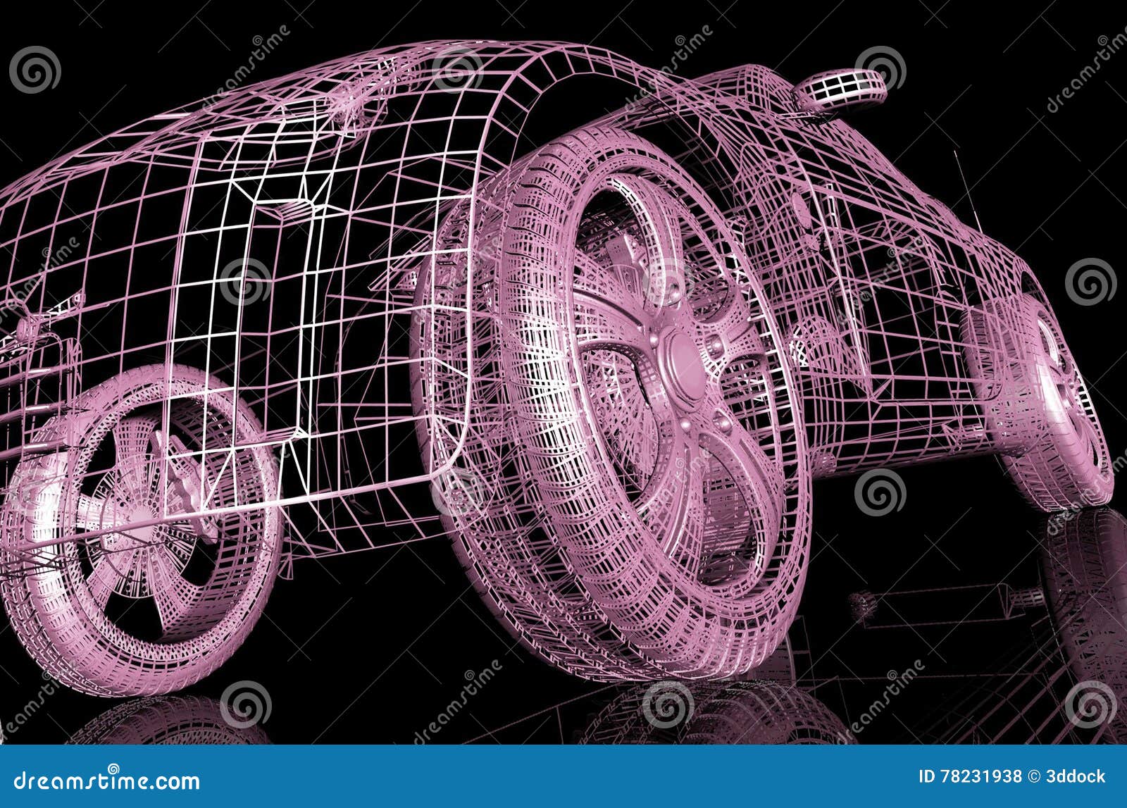 Closeup of Wheels of Machine on Black Stock Illustration - Illustration ...