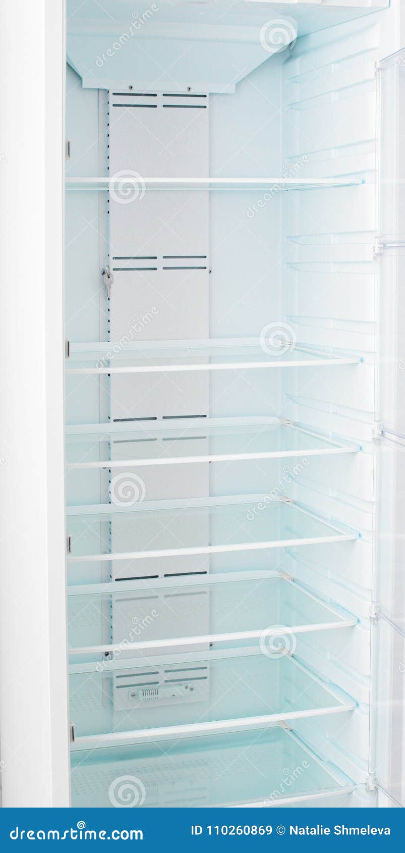 Empty fridge shelves stock image. Image of cooler, drugs - 110260869