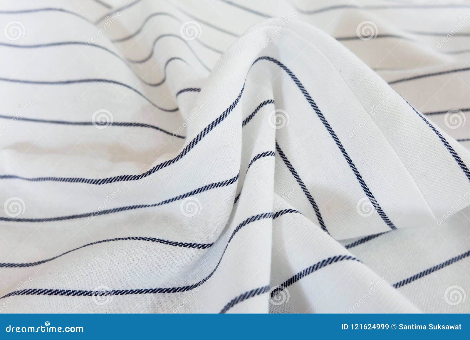 Closeup White and Blue Striped Fabric Pattern Stock Image - Image of ...