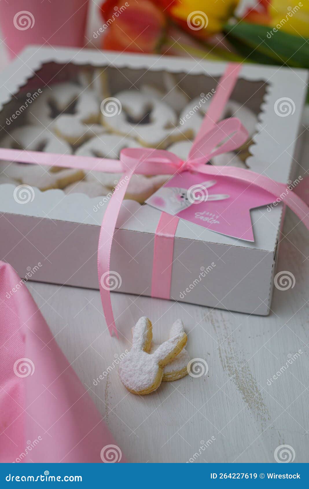 Closeup of a White Bunny Shape Chocolate in a Box Stock Image - Image ...