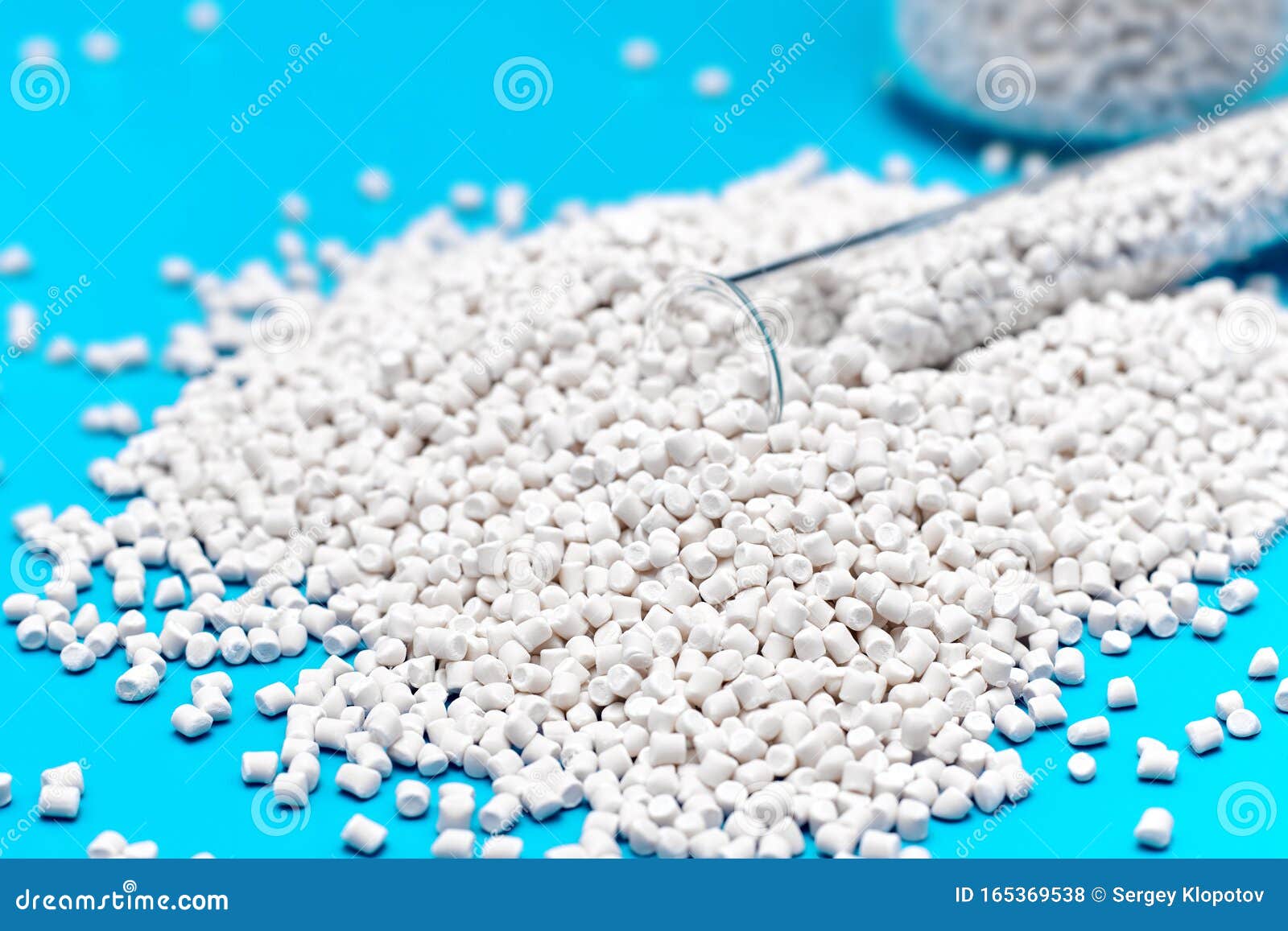 Closeup White Chalk Polymer Granules Stock Photo - Image of flask ...