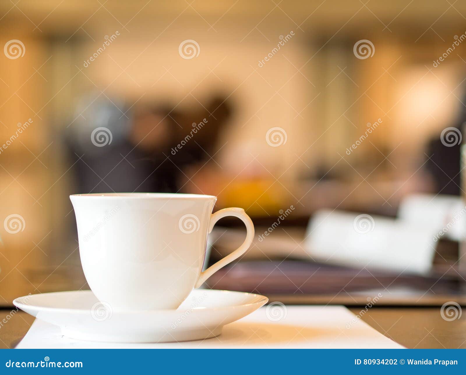 Closeup White Cup of Coffee Break in the Meeting Room Stock Photo ...