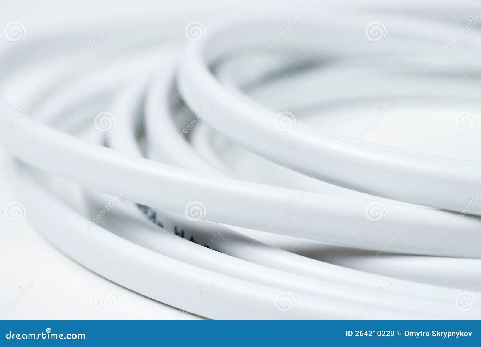 Closeup of a White Electric Cable on a White Background Stock Image ...