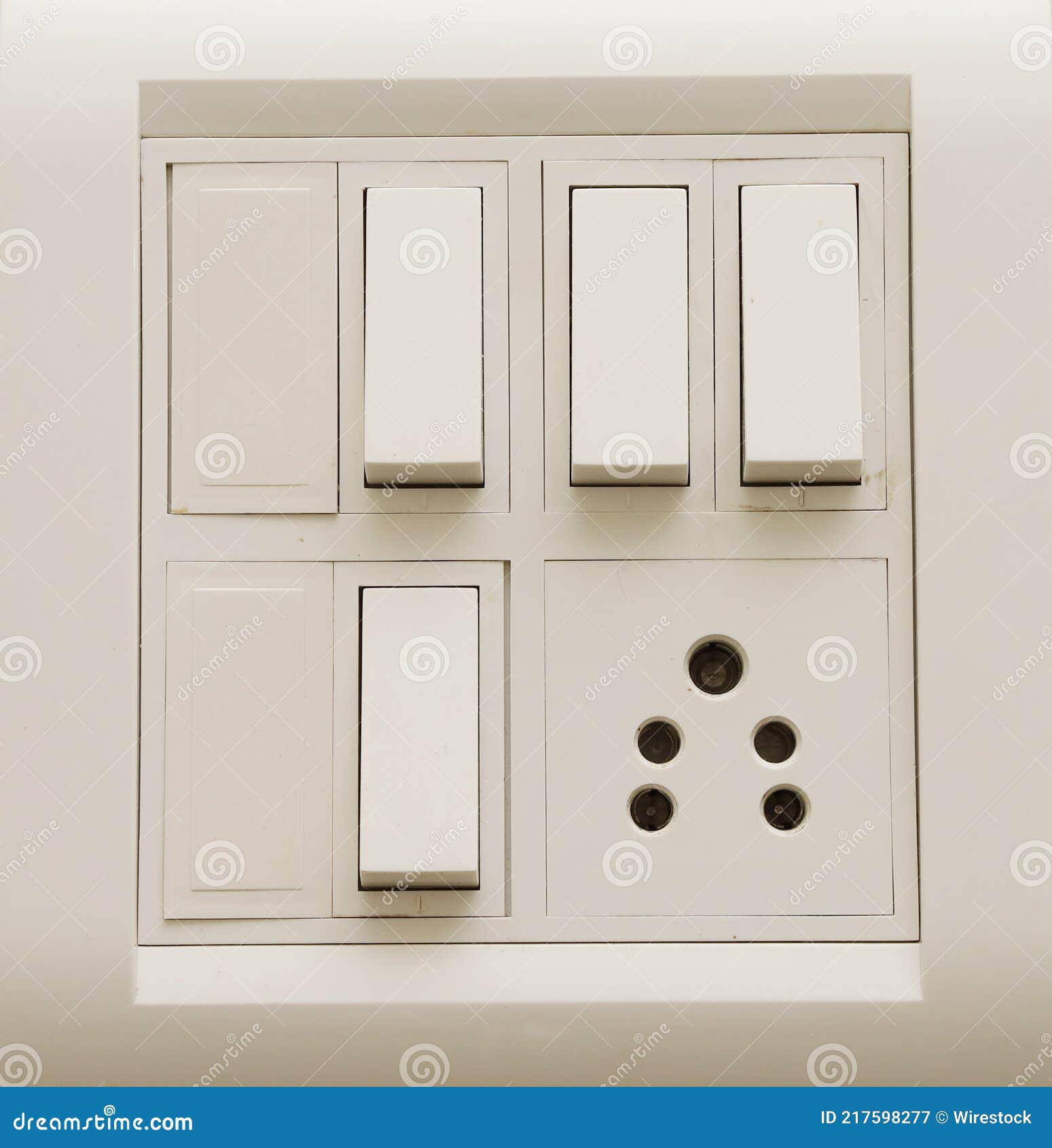 Closeup of White Electric Switchboard Stock Image - Image of technology ...