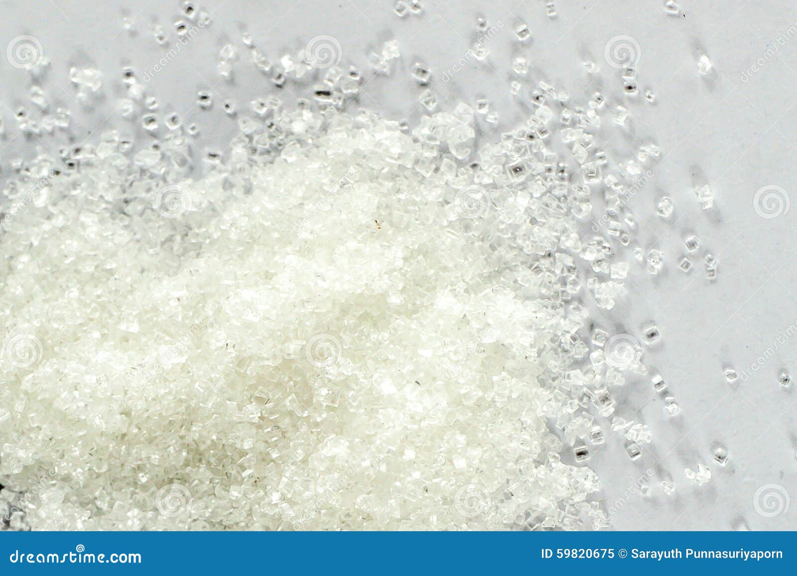 Closeup of White Granulated Sugar on Isolated White Background Stock ...