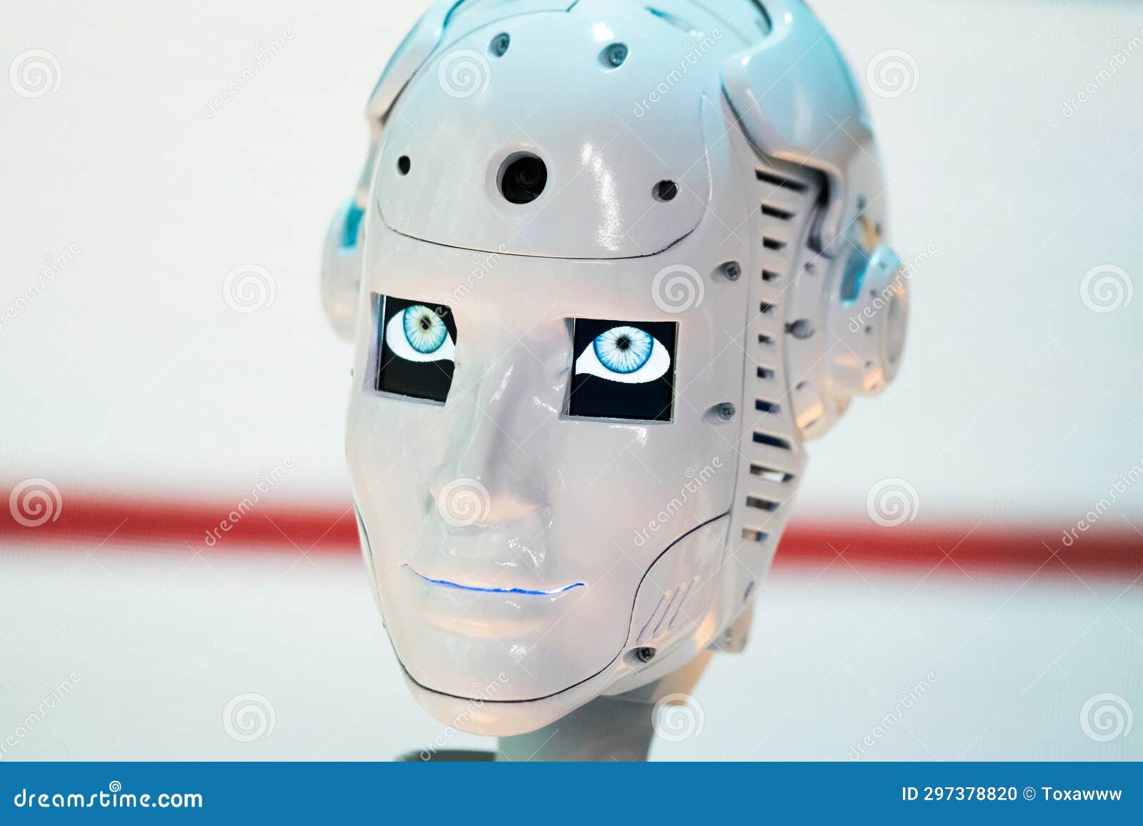 Closeup of Human Robot Looking Away Stock Photo - Image of concept ...