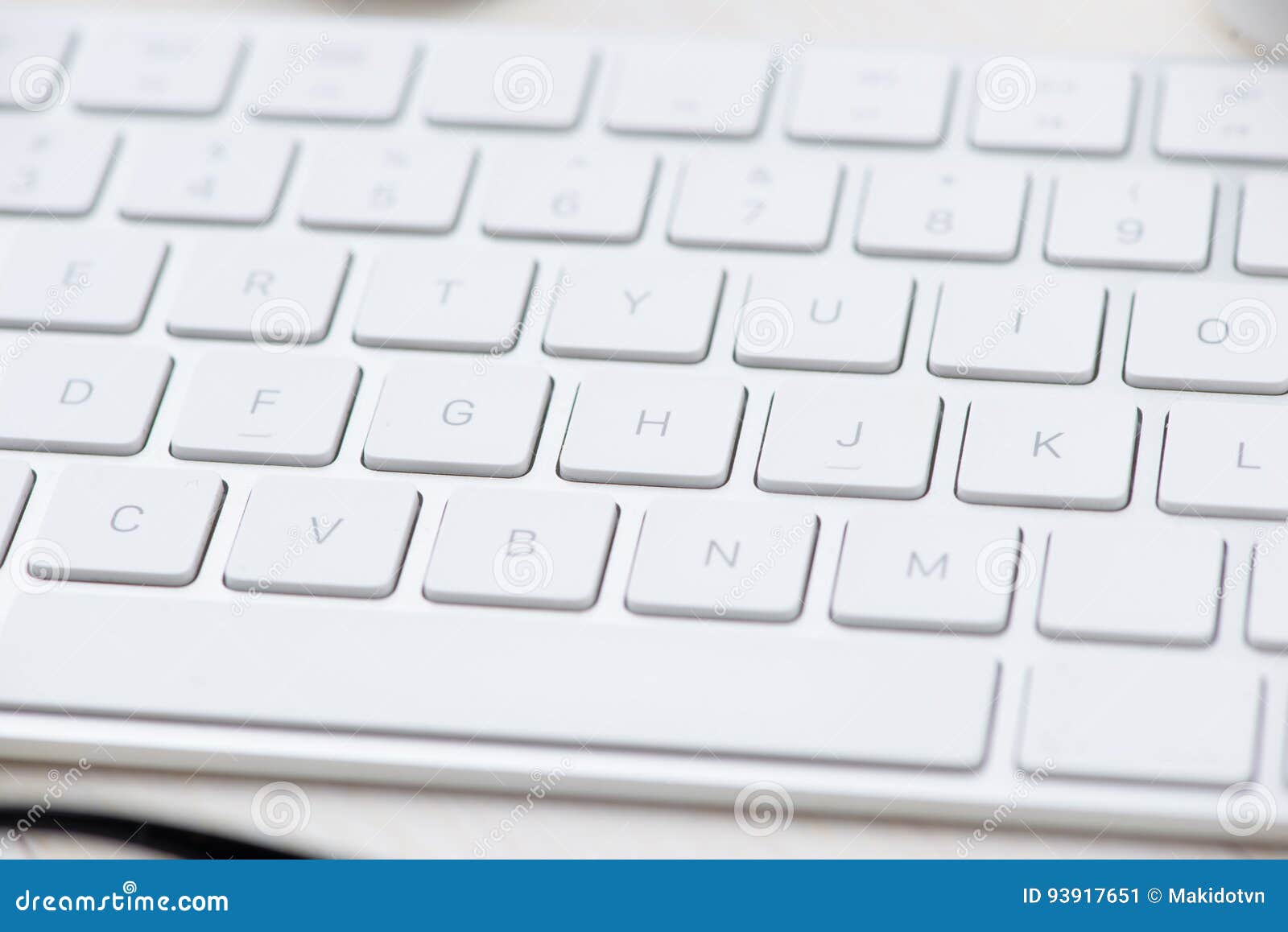 Closeup. White Keys of Keyboard of a Computer Stock Image - Image of ...