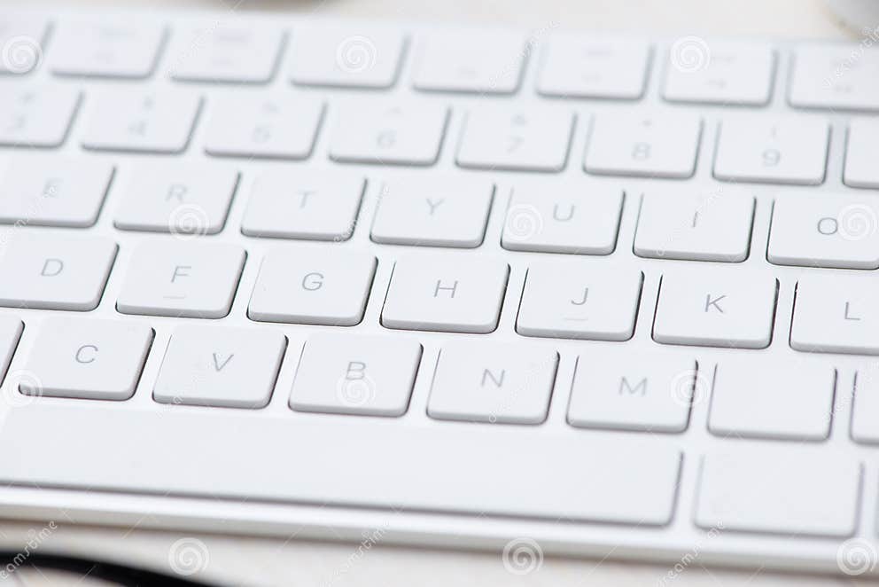 Closeup. White Keys of Keyboard of a Computer Stock Image - Image of ...