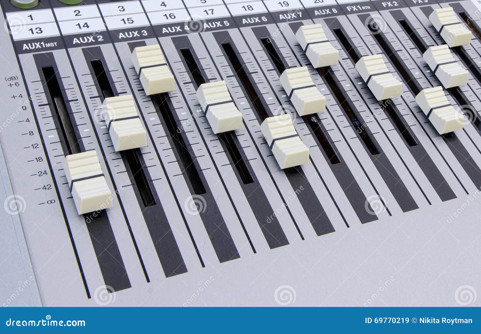 Closeup of White Mixer Buttons Stock Image - Image of electronics ...