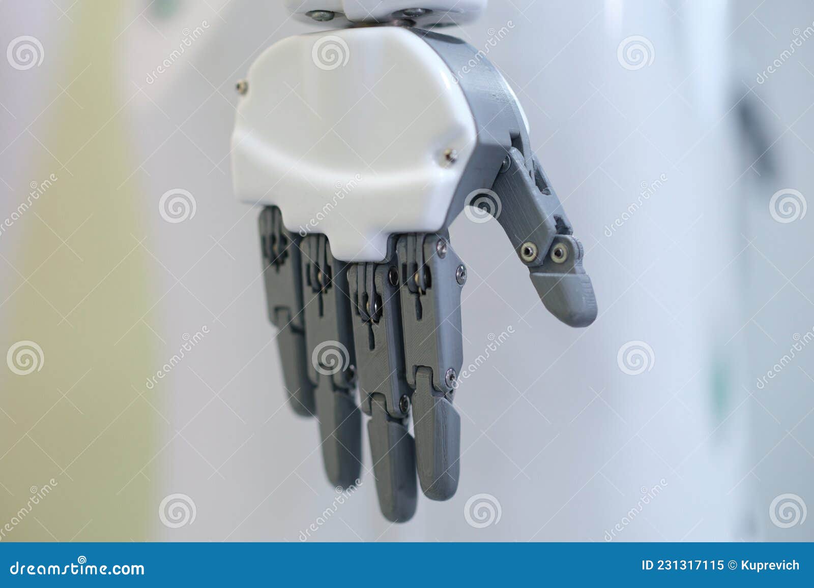 Closeup of White Plastic Arm of Modern Robot Stock Image - Image of ...