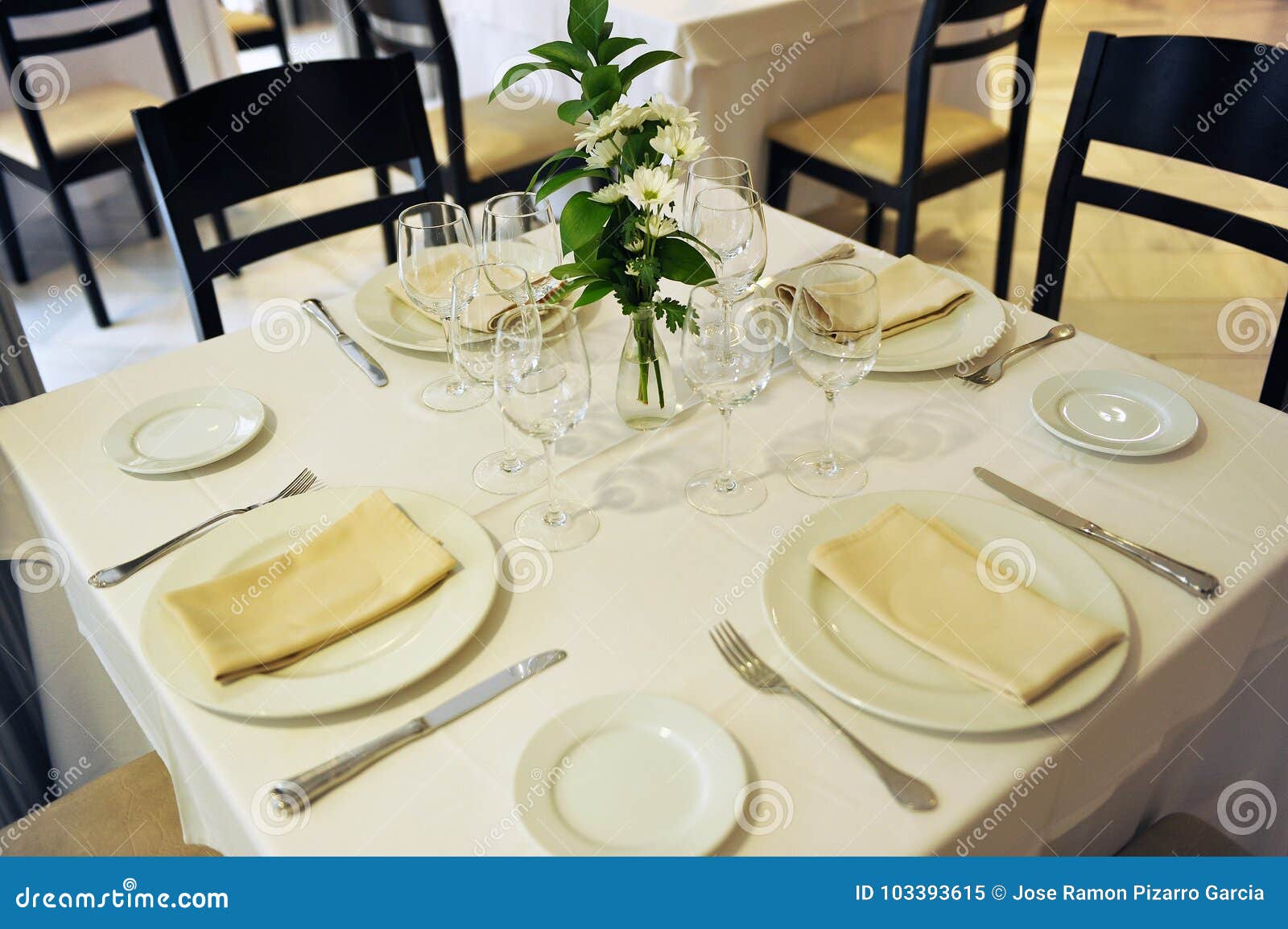 Table of a Restaurant Prepared for a Dinner Stock Image - Image of ...
