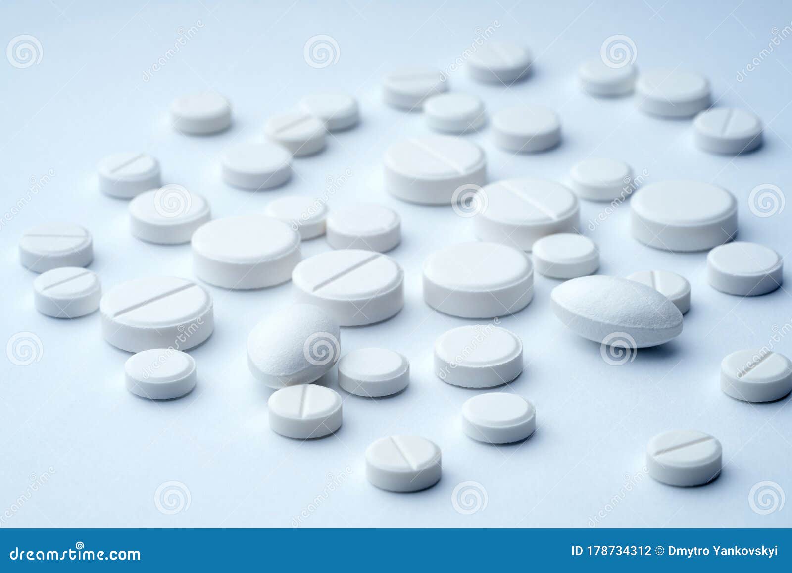 Closeup of White Tablets on a White Background with Texture Stock Photo ...