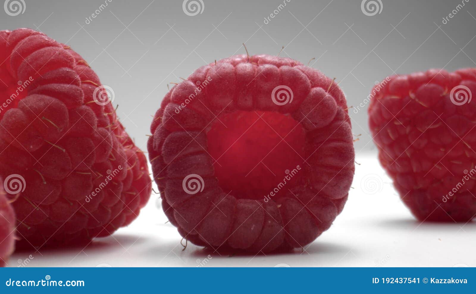 Closeup Wide Angle Raspberry Showing Inside Space Stock Image - Image ...