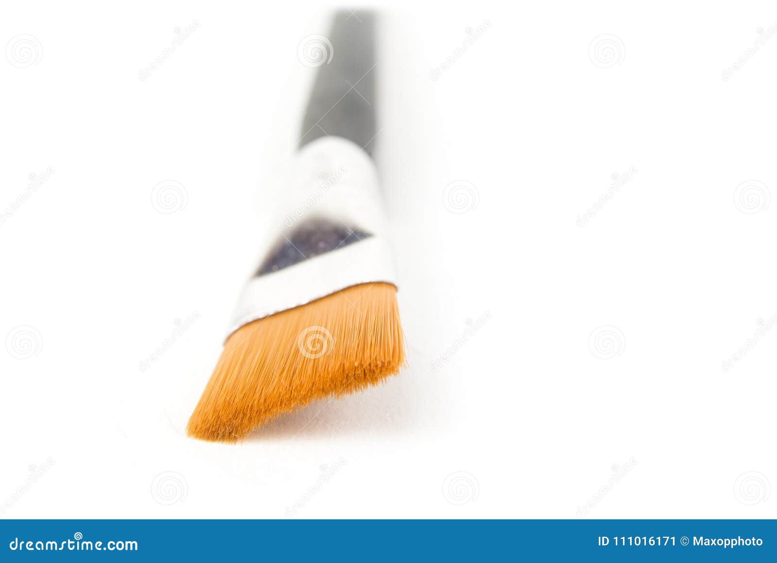 Closeup of Wide Paint Brush on the White. Stock Image - Image of ...