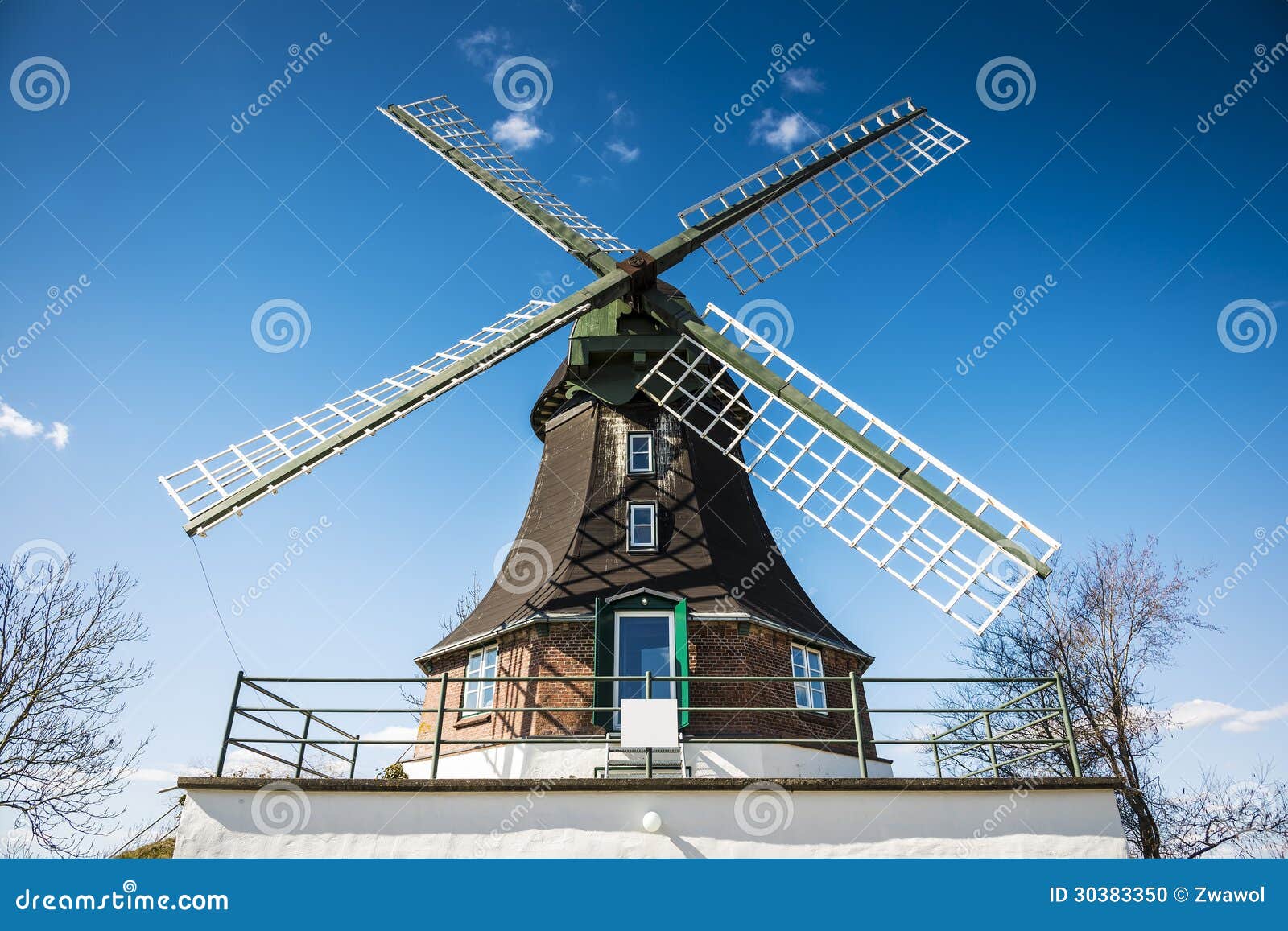 Closeup of Windmill on the Road Stock Photo - Image of industry ...